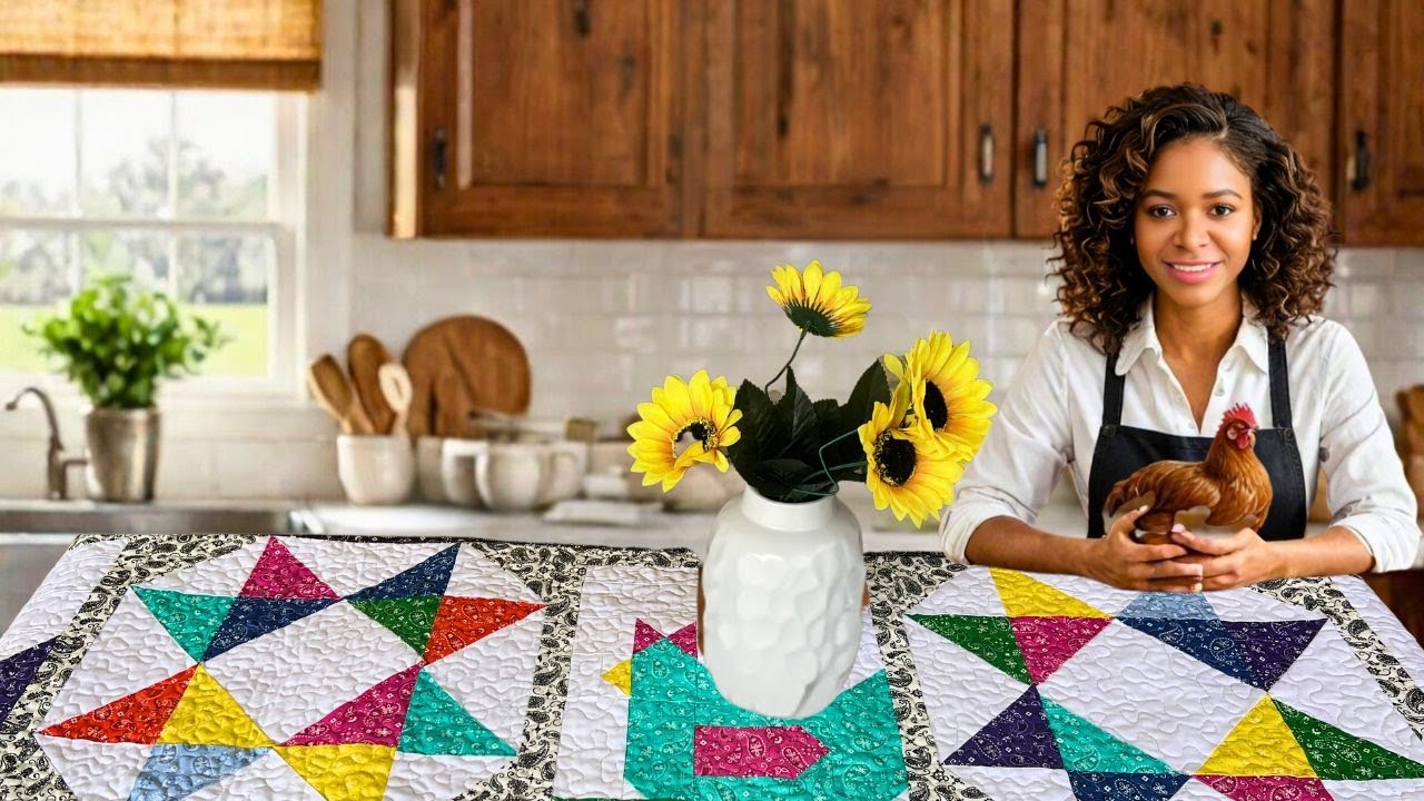 Discover the Hen House Table Runner Kit with Crafty Quilting Designs ...