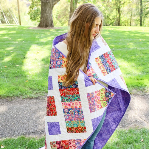 Floral Harmony Pre-Cut Quilt Kit - Complete Fabric Set, Beginner ...